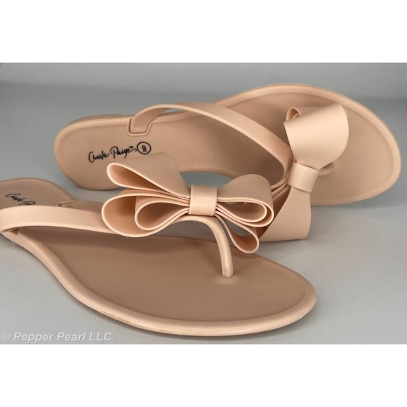Charlie Paige | Shoes | Charlie Paige Jelly Flip Flop Sandals Large Bow ...